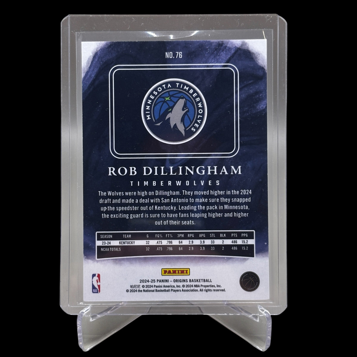 **SOLD** Rob Dillingham (Minnesota Timberwolves) Origins Pink, Rookie ...