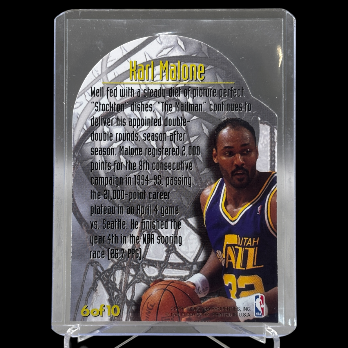 Karl Malone (Utah Jazz) Fleer Maximum Metal, die cut – The Fan Attic (NZ)