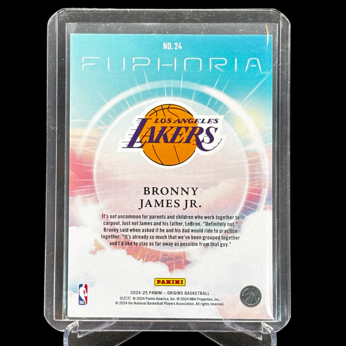RC Bronny James Junior (LA Lakers) Origins Euphoria rookie – The Fan ...