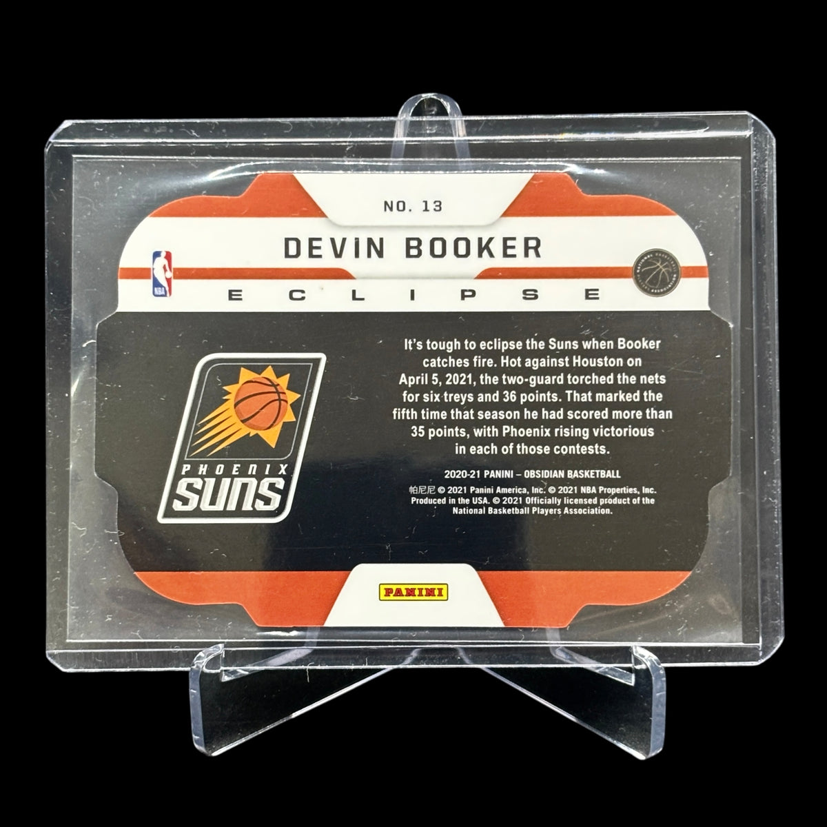 Devin Booker (Phoenix Suns) Obsidian Eclipse electric red, die-cut ...